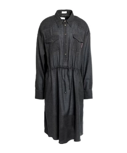 Brunello Cucinelli Simple Shirt Dress - Black