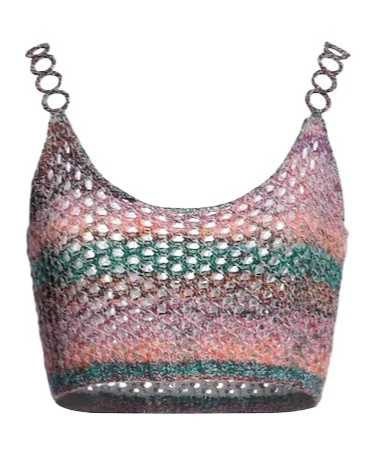 Chloé Crochet Cropped Sleeveless Top - Multicolor