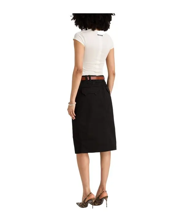 Saint Laurent Simple Solid-color A-line Skirt
