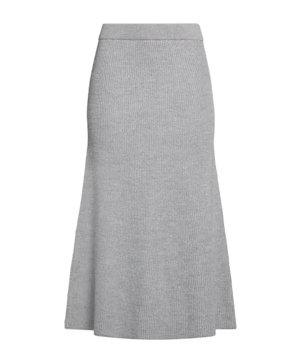 Max Mara Lightweight Wool Ribbed Knit Skirt