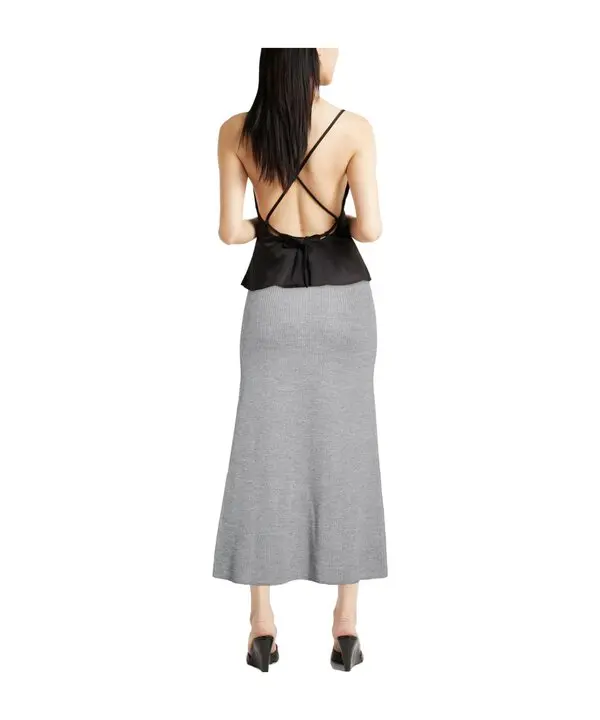 Max Mara Lightweight Wool Ribbed Knit Skirt