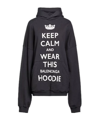 Balenciaga Oversized Hoodie With Graphic Print - Black