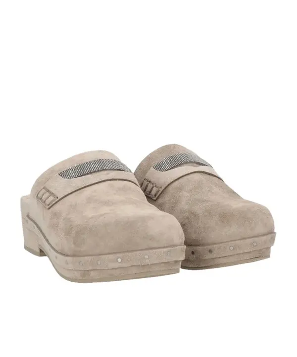 Brunello Cucinelli Minimalist Block-heel Mules