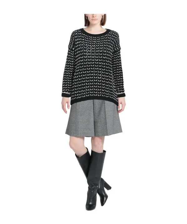 Max Mara Crew-neck Knit Sweater With Silver Trim