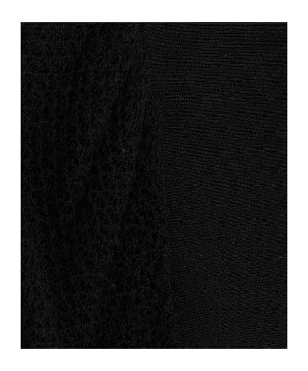 Chloé Crewneck Knit Top With Lace Puff Sleeves