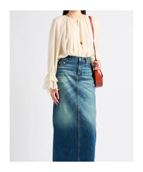 Chloé Bohemian-style Long-sleeve Shirt With Appliqués And Lace Trims