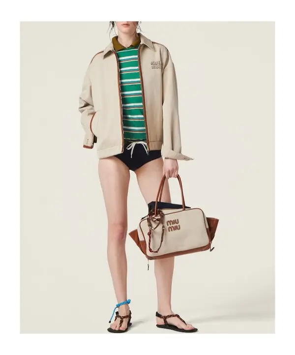Miu Miu Logo-embroidered Stretched Bikini Bottoms