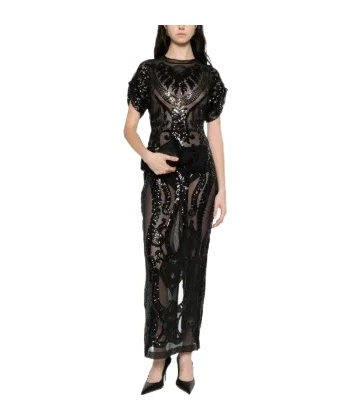 Norma Kamali Sequin-embellished Cap-sleeve Midi Dress