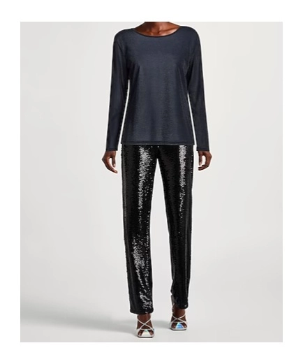 Max Mara Long-sleeved Metallic Knit Top