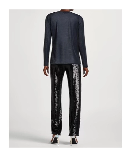 Max Mara Long-sleeved Metallic Knit Top