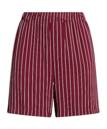 Saint Laurent Striped Woven Shorts - Red