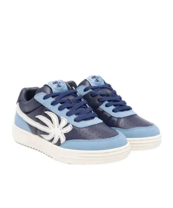 Palm Angels Leather-panelled Sneakers - Blue