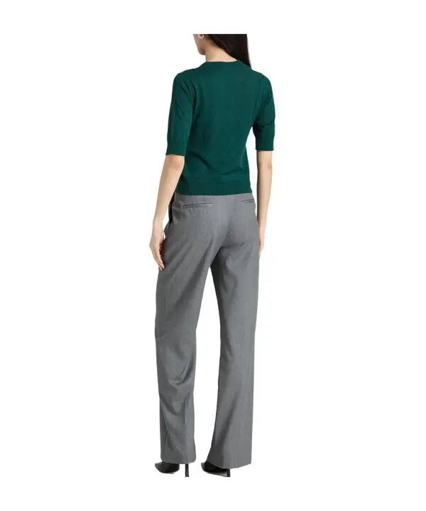 Max Mara Solid Color Short-sleeved Knitted Shirt