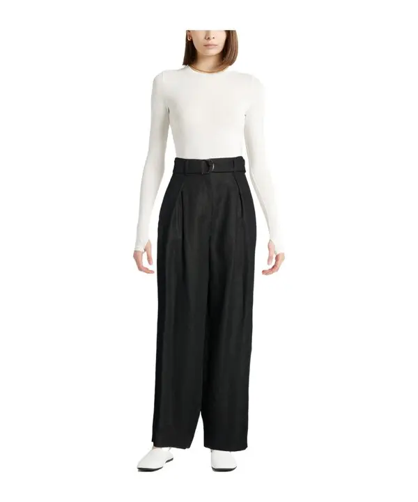Max Mara Belted Linen Trousers