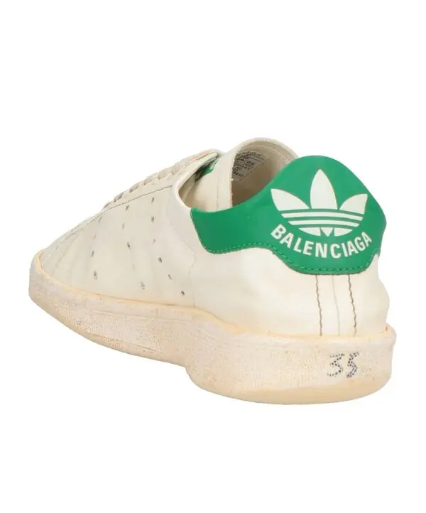 Balenciaga White Leather Lace-up Sneakers