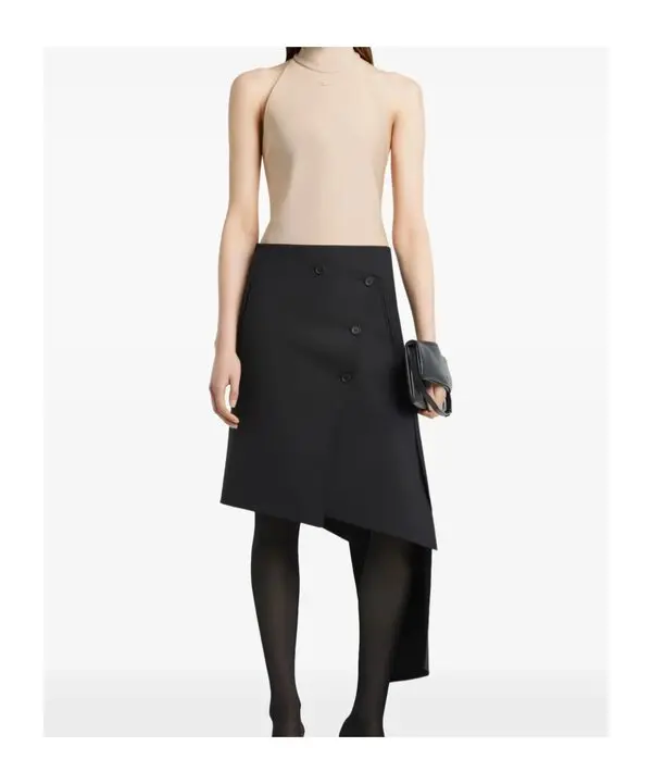 COURREGES Halter-neck Jersey Bodysuit With High Collar And Logo Detail
