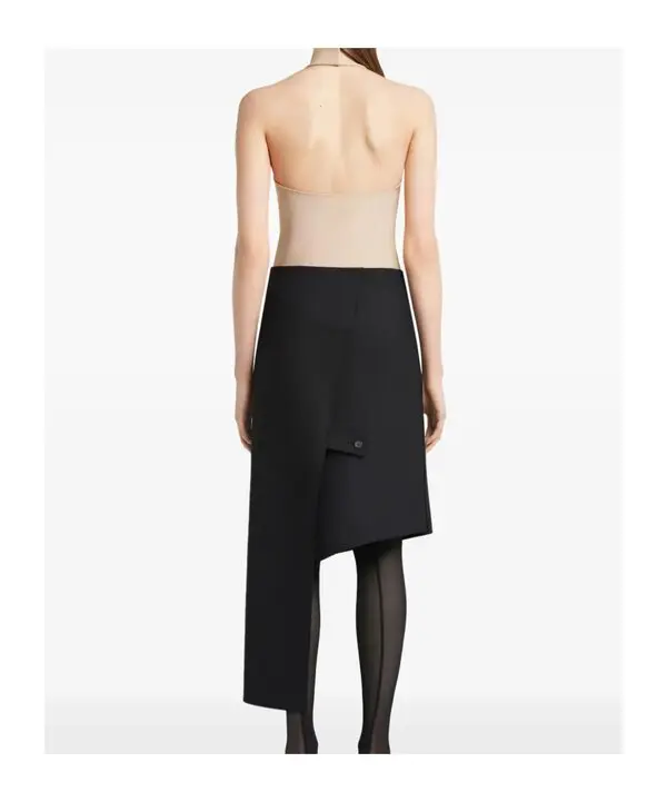 COURREGES Halter-neck Jersey Bodysuit With High Collar And Logo Detail