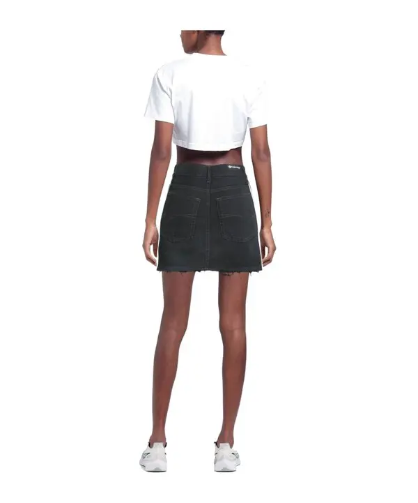 Balenciaga Denim Mini Skirt With Side Stripes