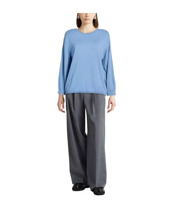 Max Mara Solid Color Wool Knit Top