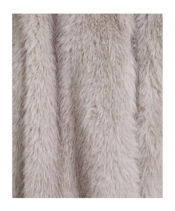 Max Mara Round Neck Faux Fur Coat