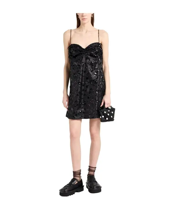 GANNI Sequin Embellished Sleeveless Mini Dress