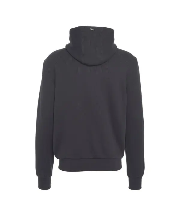 Herno Ribbed Panelled Zip-front Hoodie