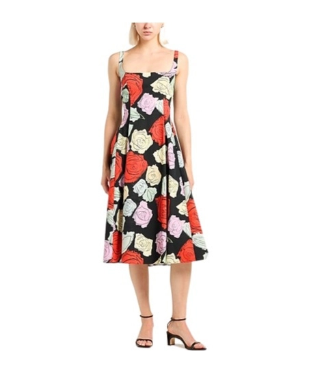 Marni Floral Print Poplin Flared Dress
