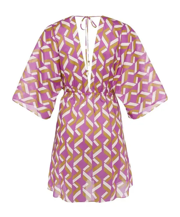 ERES Geometric Print Kimono Dress - Pink