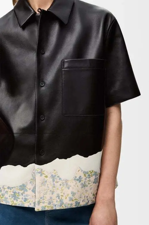 Loewe Short Sleeve Shirt In Nappa Lambskin