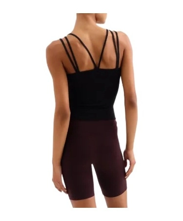 ERES Triple-strap Ruched Ribbed Tank Top