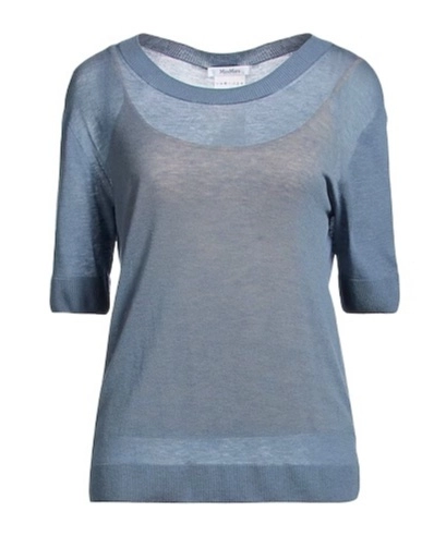 Max Mara Minimalist Wool Knit Short Sleeve Top