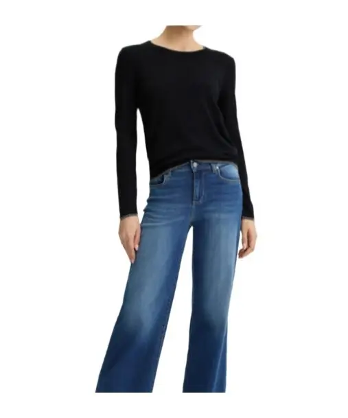 Liu Jo Long-sleeved Knitted Top With Lurex Inserts - Black