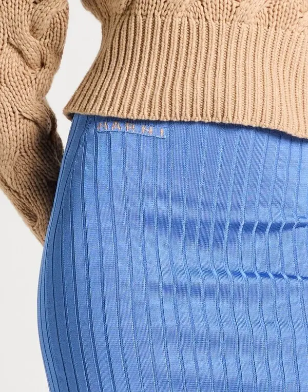 Marni Ribbed Knit Maxi Skirt With Slit