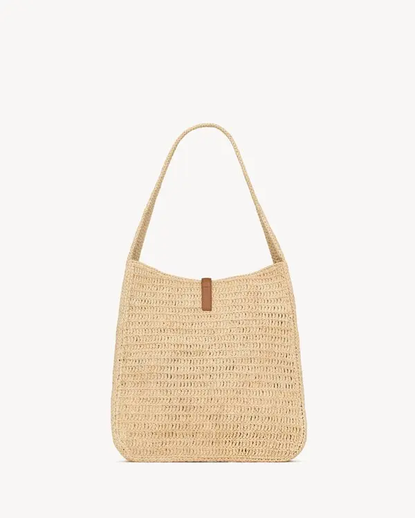 Saint Laurent Le 5 À 7 Raffia Shoulder Bag