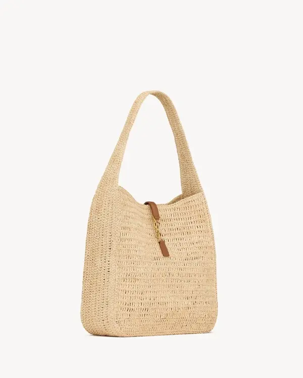 Saint Laurent Le 5 À 7 Raffia Shoulder Bag