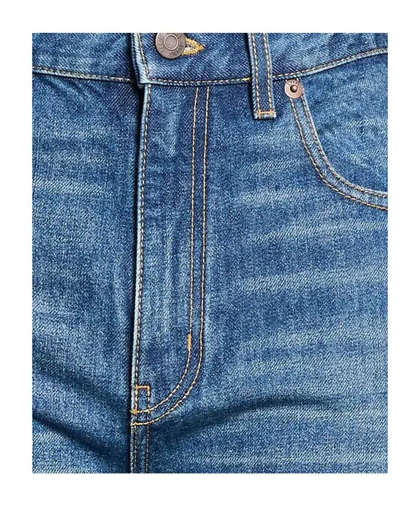 Chloé Loose Fit Jeans With Leather Trim