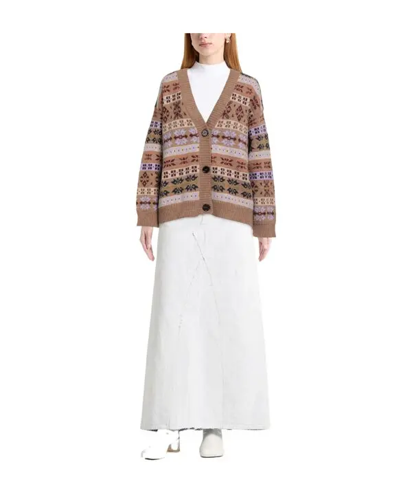 Max Mara Multicolor Thick Knitted Cardigan