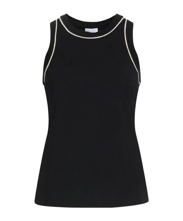 Brunello Cucinelli Solid-color Sleeveless Crew Neck Blouse