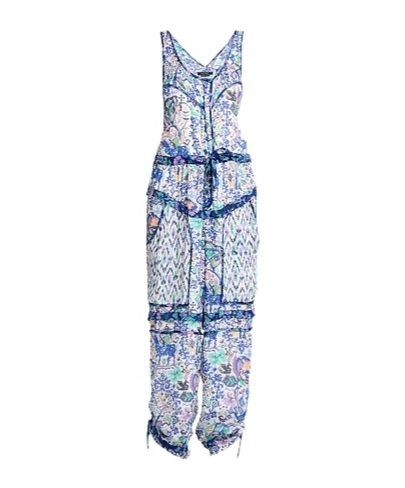 Isabel Marant Étoile Sleeveless V-neck Printed Jumpsuit - Blue