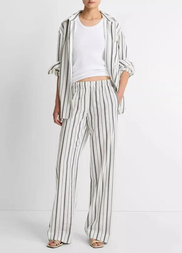 Vince Striped Wide-leg Trousers