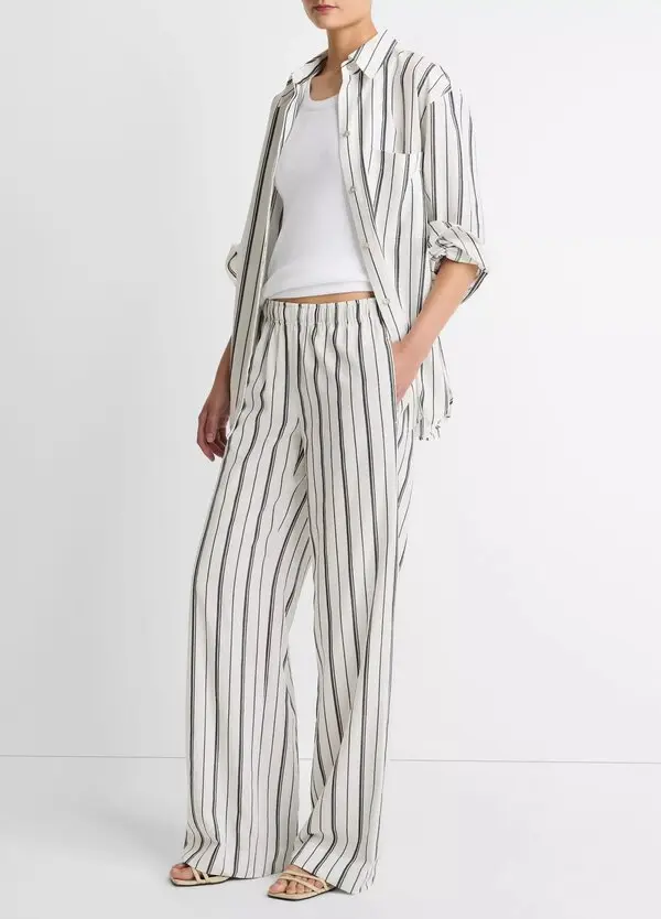 Vince Striped Wide-leg Trousers