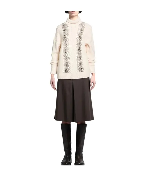 Max Mara Turtleneck Knit Sweater With Sequins