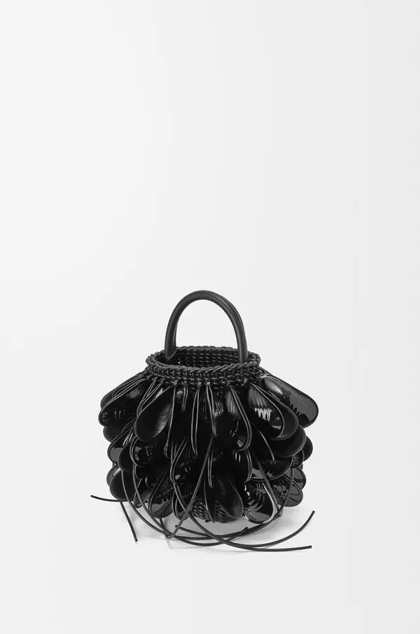 Loewe Shell Bucket Bag In Woven Calfskin
