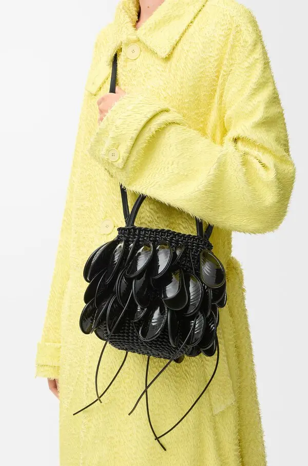 Loewe Shell Bucket Bag In Woven Calfskin