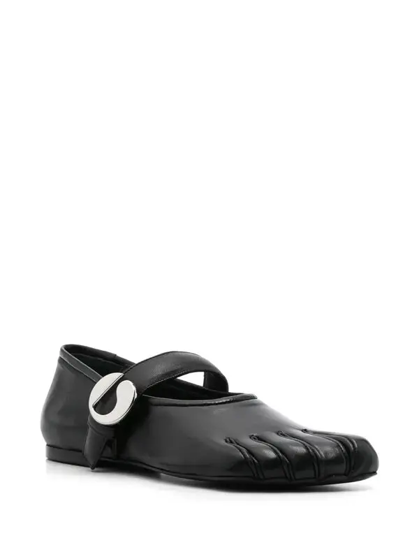 Coperni Five-toe Ballet Flat With Silver Logo Detail - Black
