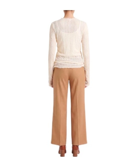 MAXCO. Solid Color Lace Top