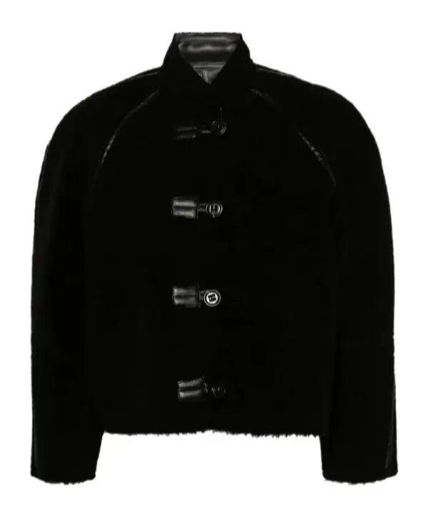 LOW CLASSIC Fur And Faux Leather Jacket - Black