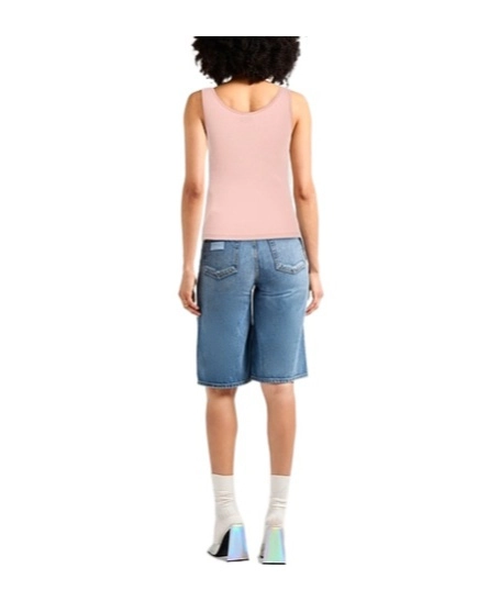 Chloé Ribbed Jersey Scoop Neck Sleeveless Top With Appliqué Logo - Pink