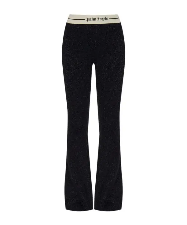 Palm Angels Logo-waistband Flared Trousers