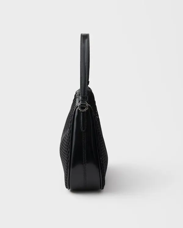 Prada Re-edition 2005 Mesh And Brushed Leather Bag